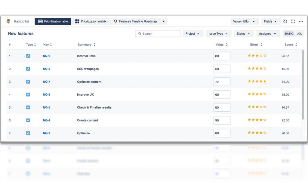 Prioritization for Jira - ROUTEMAP