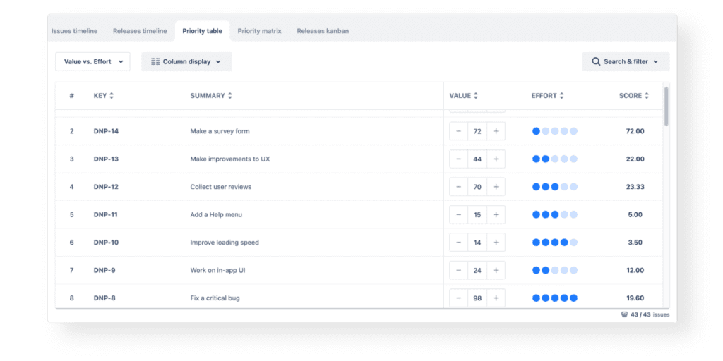 Prioritization for Jira - ROUTEMAP